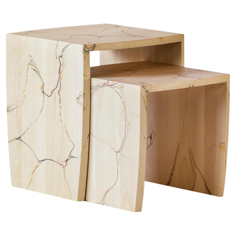 Sumi 02 Ocher, Nesting Tables, Ringvide, Birch Wood, Scandinavian For Sale at 1stDibs
