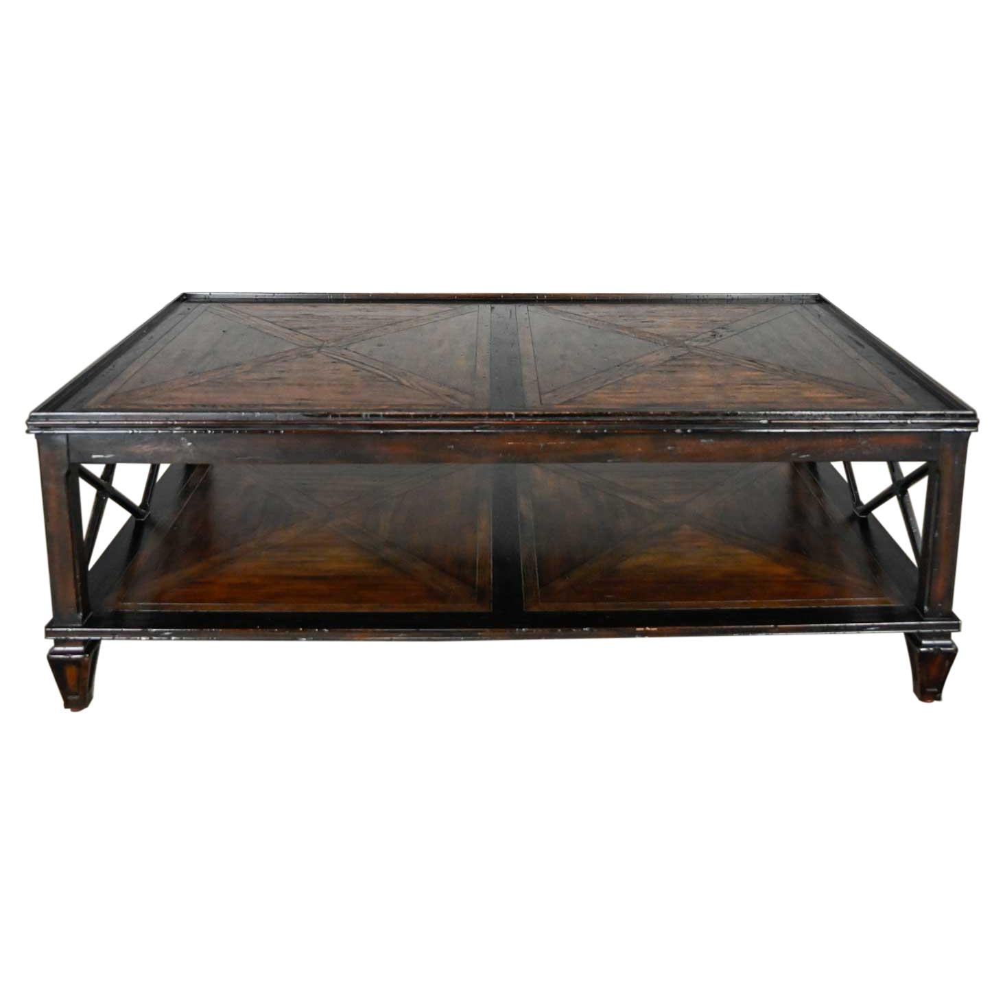 Whimsical Mahogany and Leather Theodore Alexander Coffee Table with ...