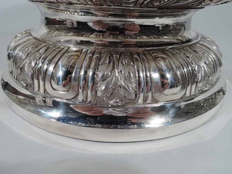 Sumptuous Antique English Sterling Silver Classical Centerpiece Punch ...