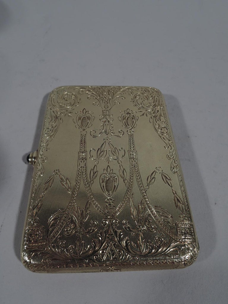 Sumptuous Antique Tiffany 14 Karat Gold Card Case with Sapphires and ...