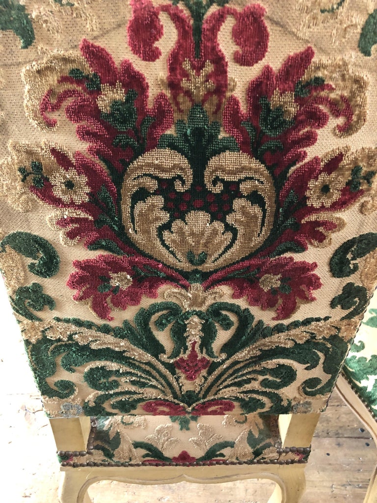 Sumptuous Set of Six Dining Side Chairs with Original Cut Velvet ...