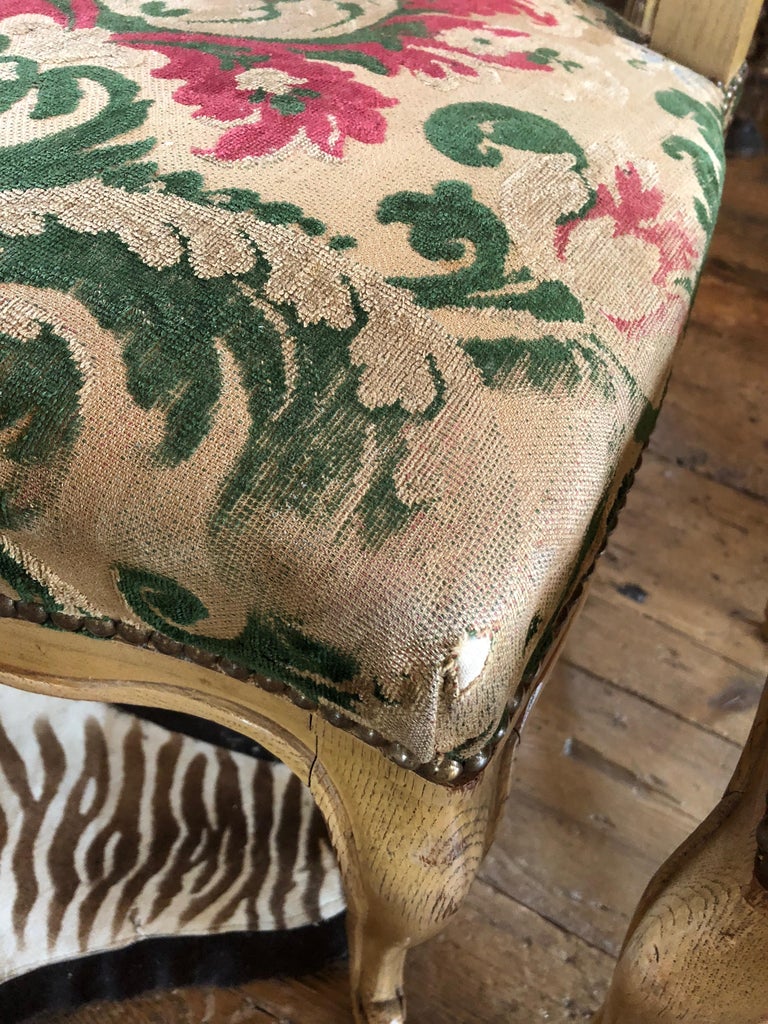 Sumptuous Set of Six Dining Side Chairs with Original Cut Velvet ...