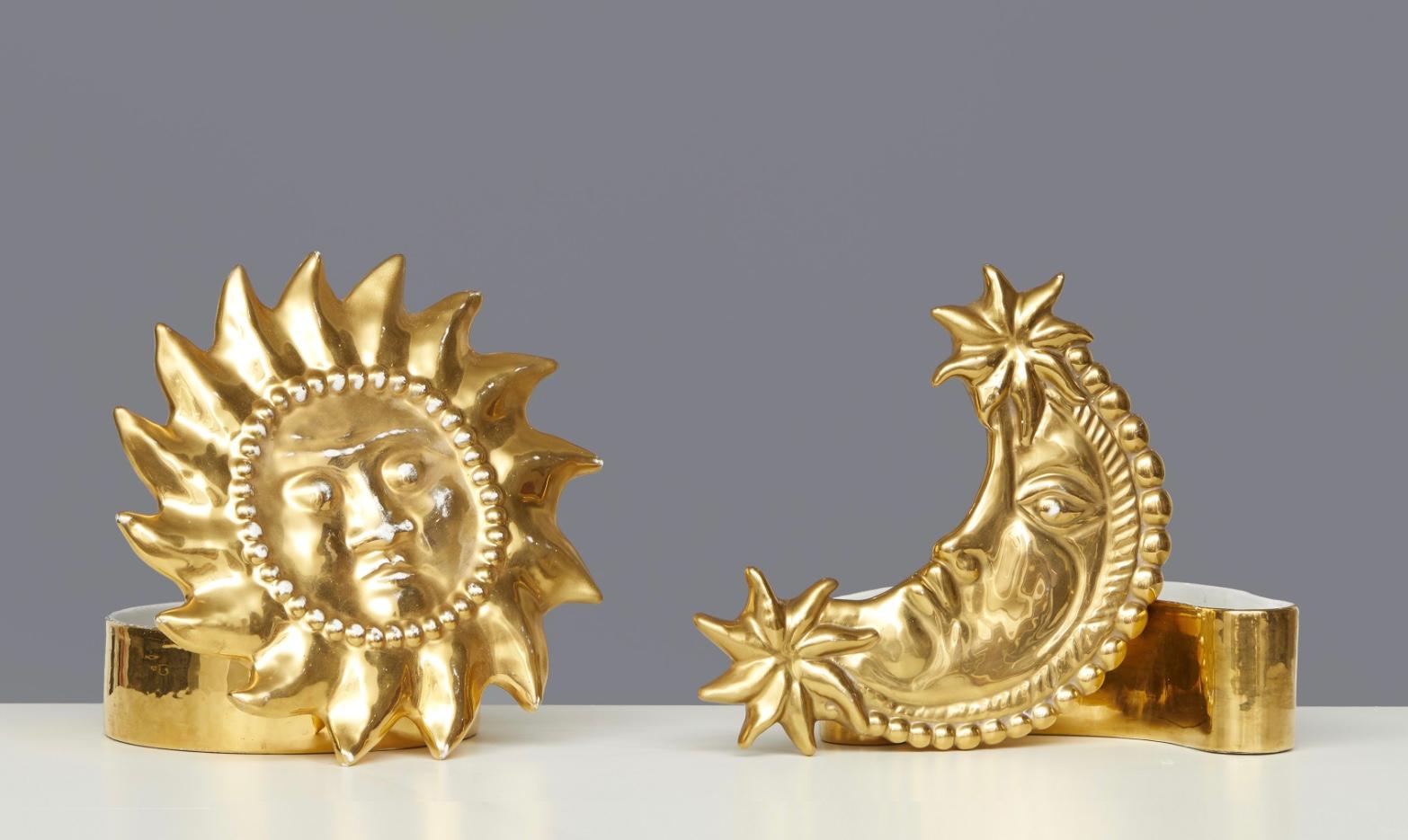 Sun and Moon “Fornasetti”Stile ceramic Gold 1950 italy at 1stDibs | sun ...