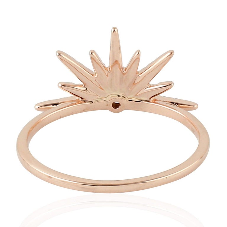 Customizable Sun Diamond 18 Karat Gold Ring For Sale at 1stDibs