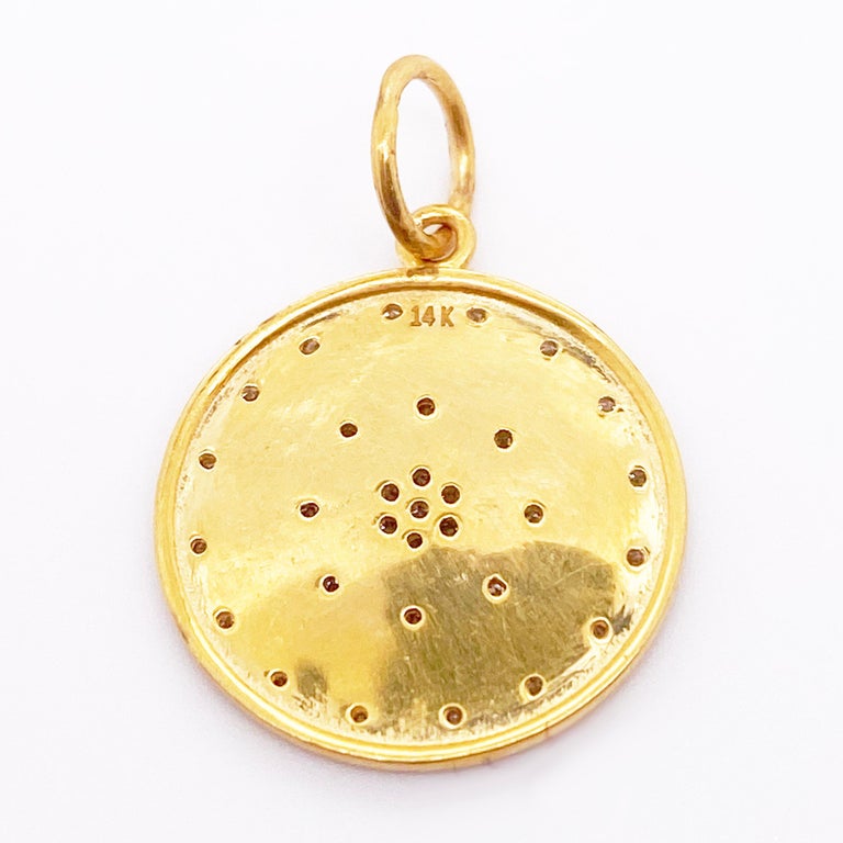 Sun Diamond Pendant, Here Comes the Sun, 31 Full Cut Diamonds .11 Carat ...