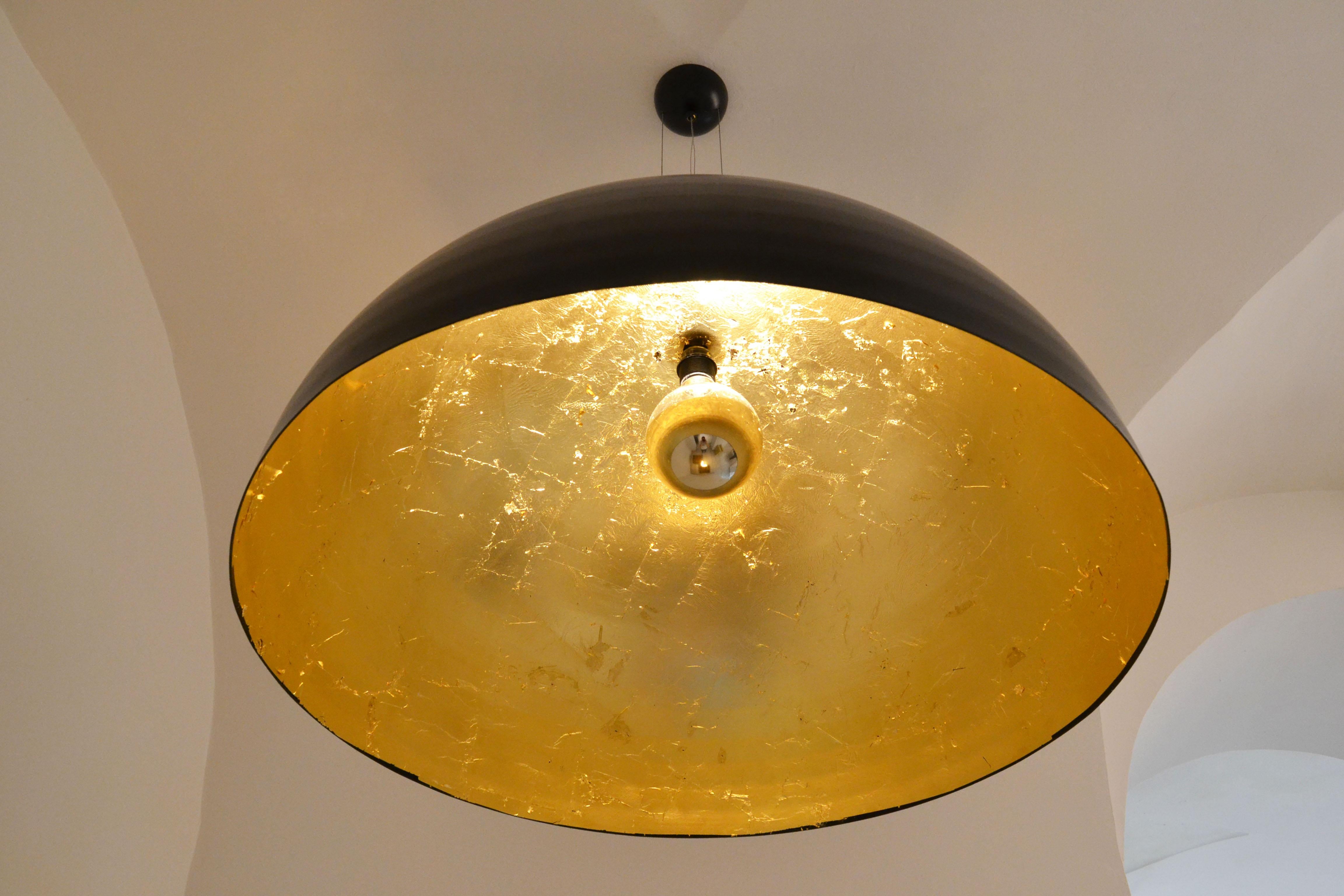 'Sun' Large Round 24-Karat Gold Leaf Ceiling Light by Element&Co For ...