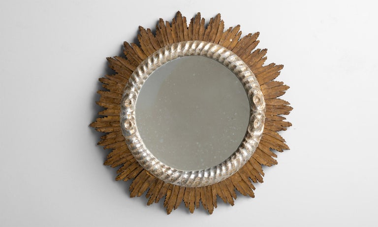 Sunburst Gilt Wood Mirror For Sale at 1stDibs