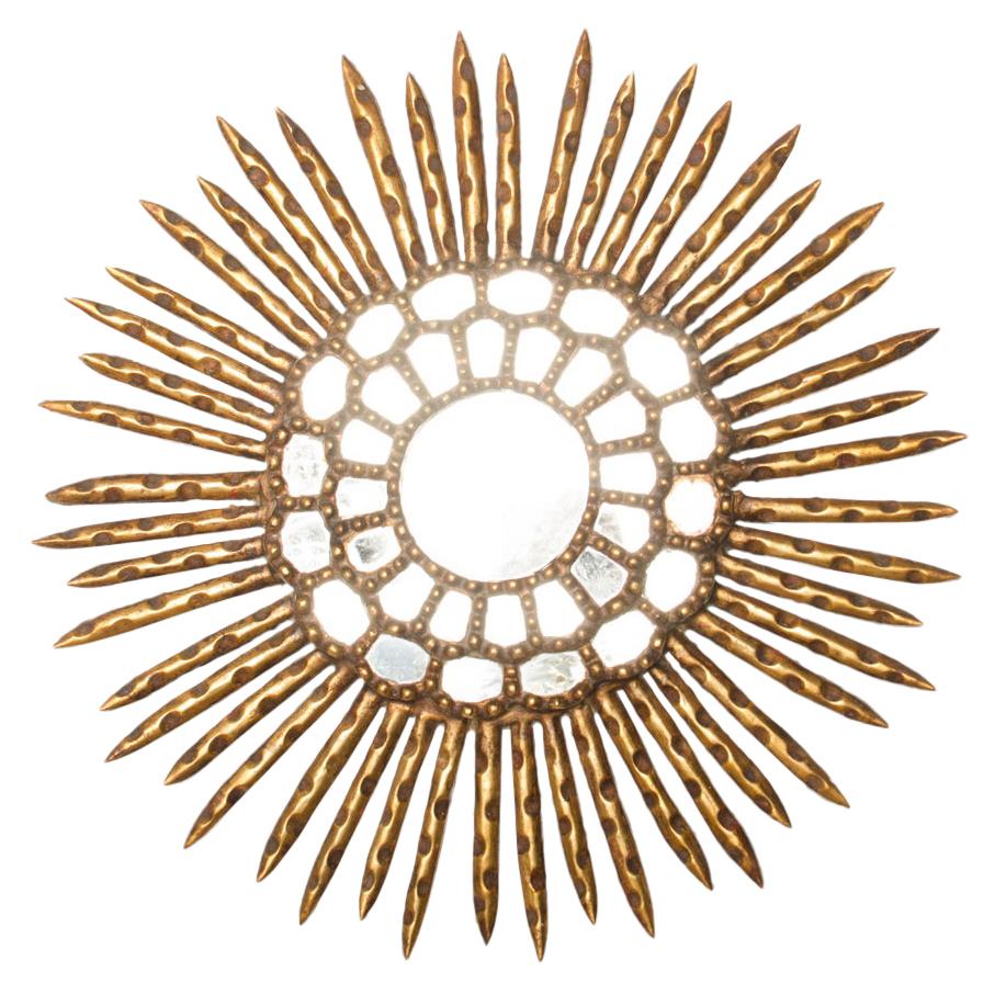 Large Green Glass Convex Mirror in the Manner of Line Vautrin For Sale ...