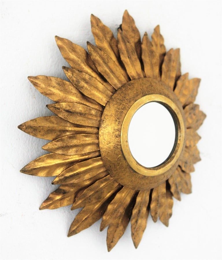 Sunburst Mirror Miniature in Gilt Metal at 1stDibs