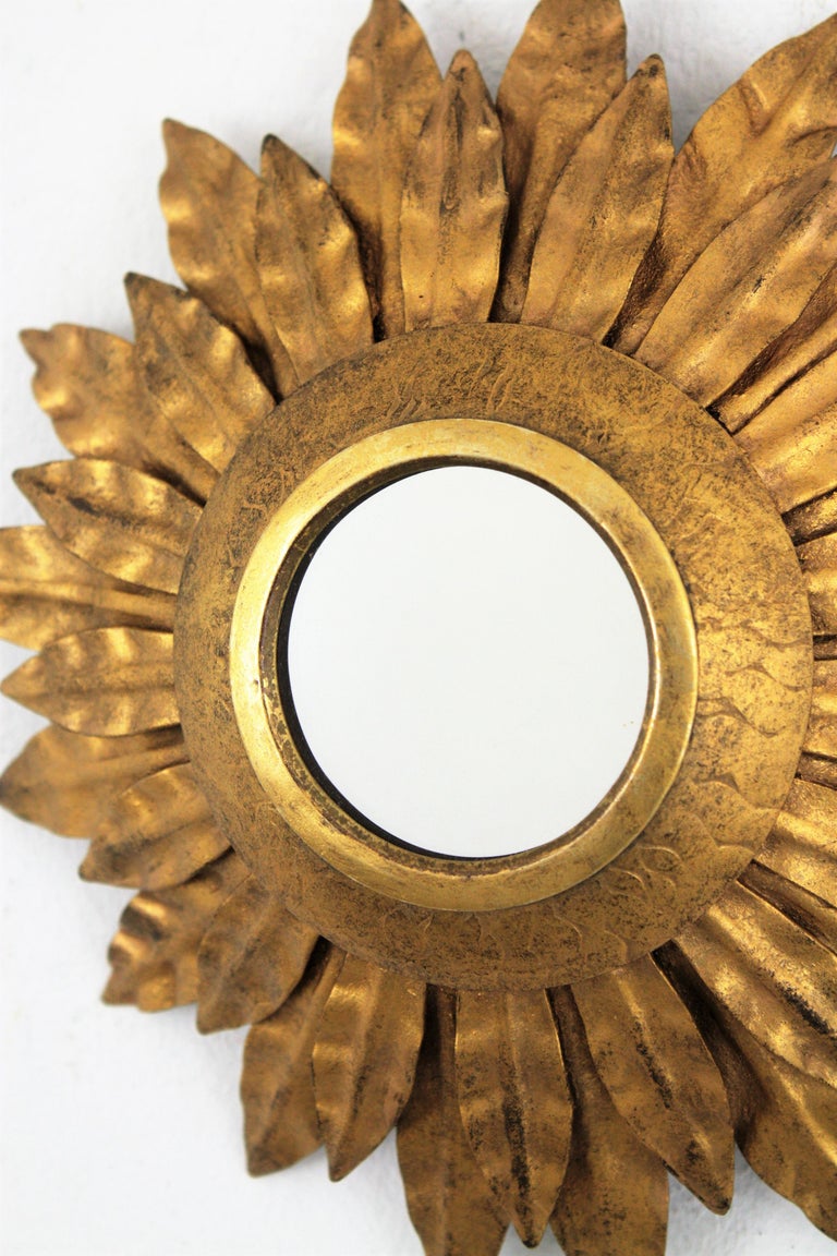 Sunburst Mirror Miniature in Gilt Metal at 1stDibs