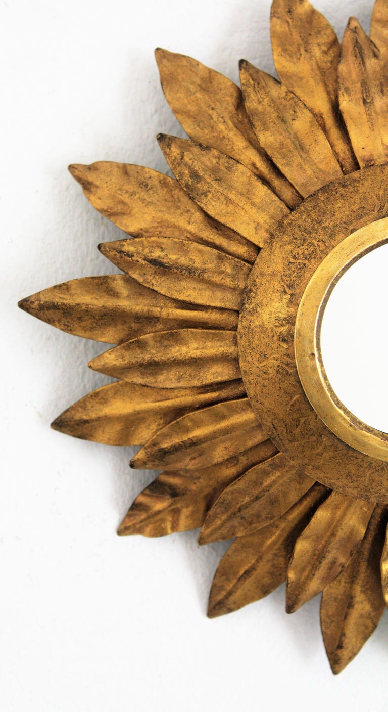 Sunburst Mirror Miniature in Gilt Metal at 1stDibs
