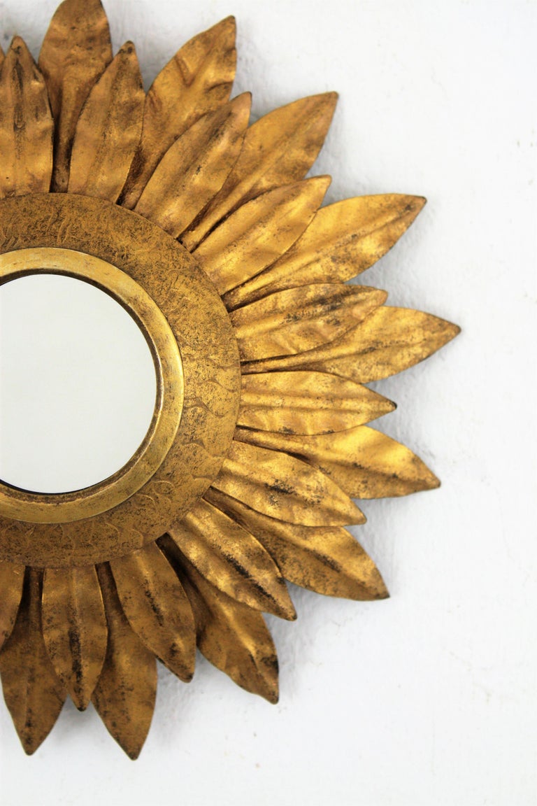 Sunburst Mirror Miniature in Gilt Metal at 1stDibs