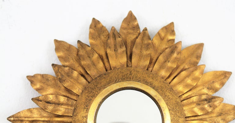 Sunburst Mirror Miniature in Gilt Metal at 1stDibs