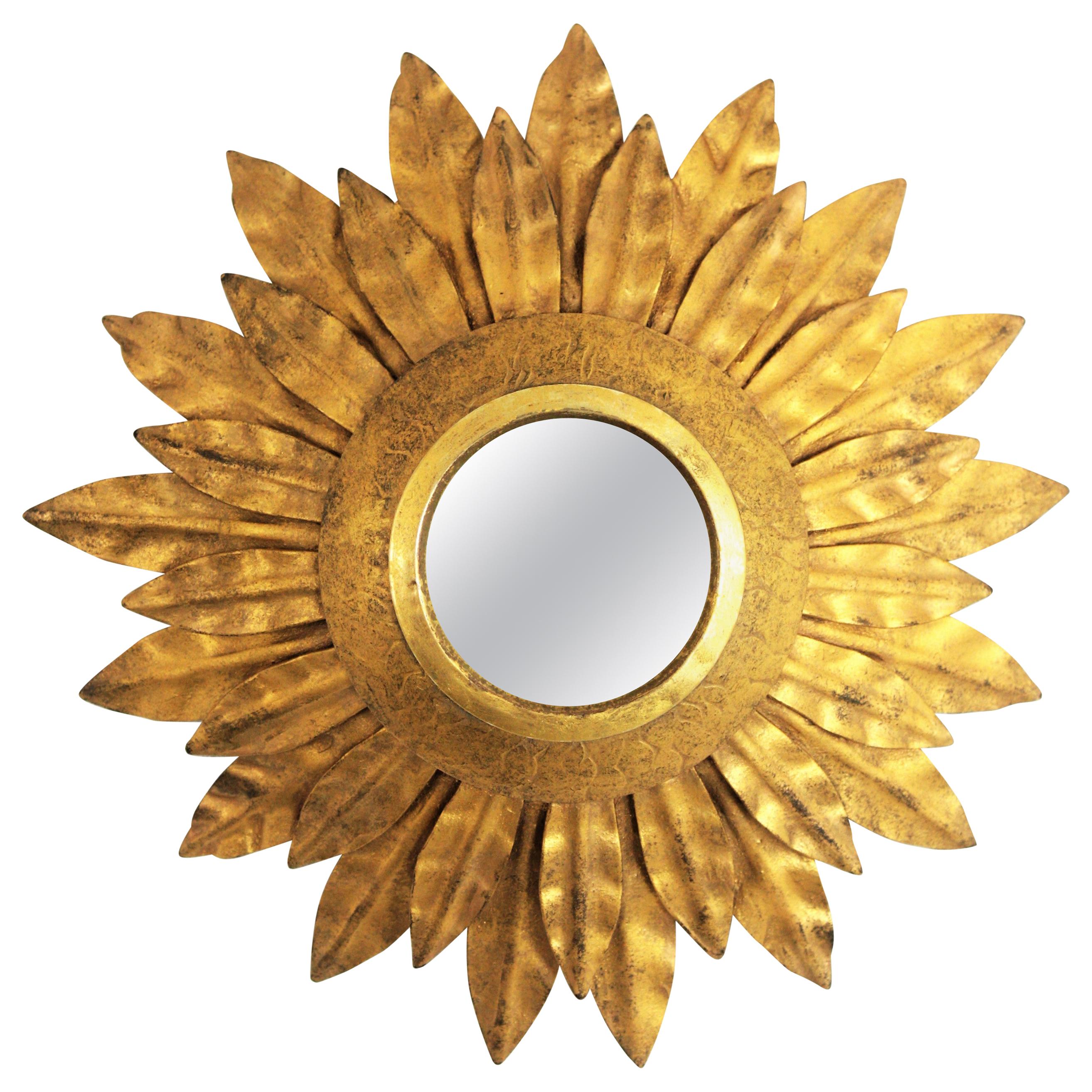Sunburst Mirror Miniature in Gilt Metal at 1stDibs