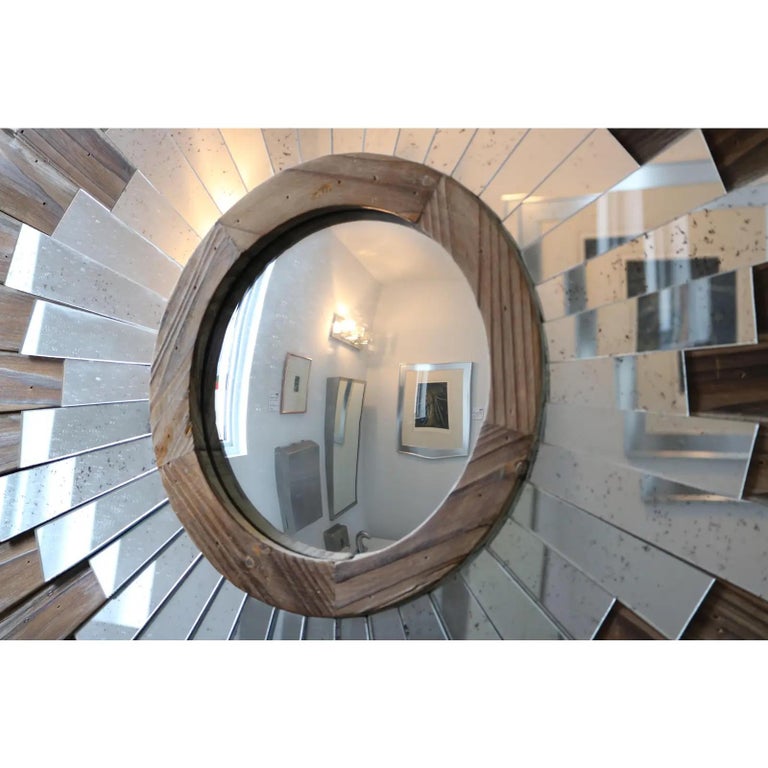 Sunburst Mirror with Driftwood Rays For Sale at 1stDibs