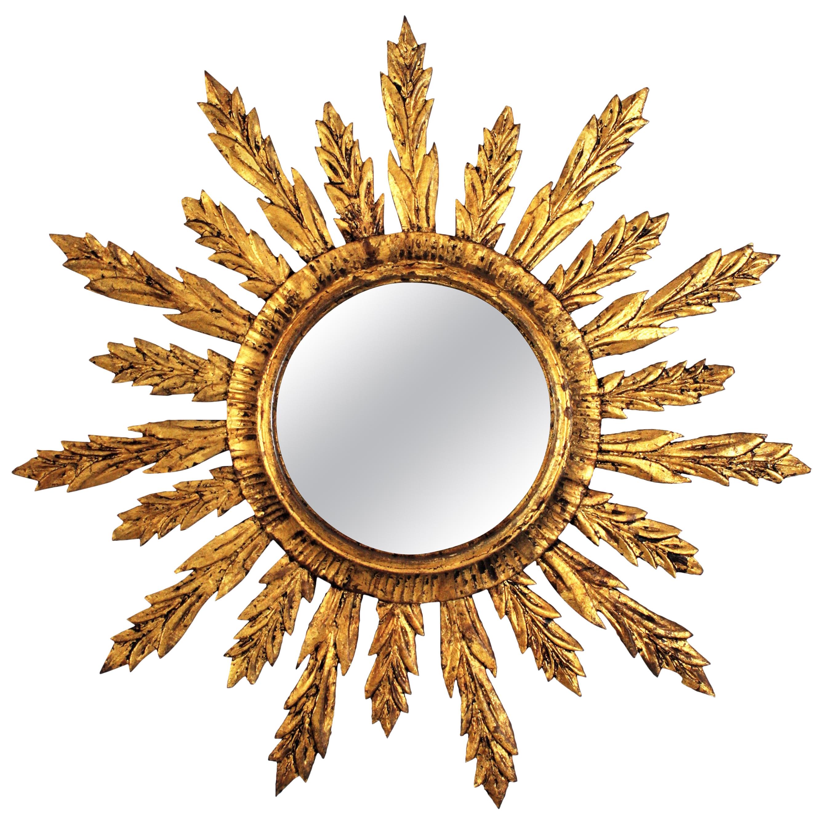 Silver Leafed Fantasy Mirror with Gold Accents For Sale at 1stDibs