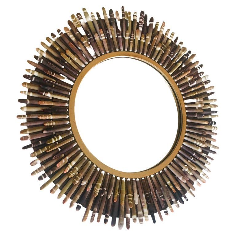 Spectacular Sunburst Porcupine Shell Mirror For Sale at 1stDibs