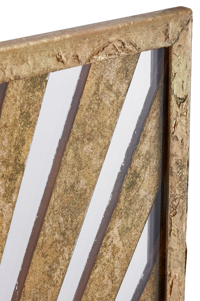Sunburst Rectangular Mirror with Radiation Pattern in Gold Leaf ...