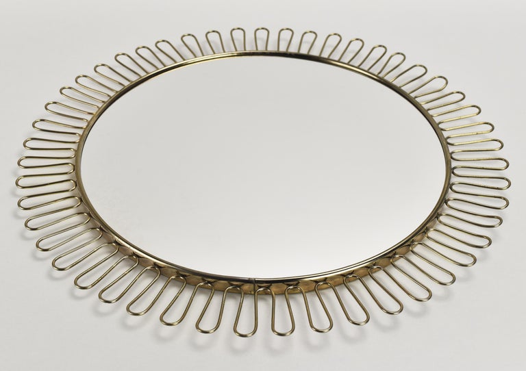 Sunburst Wall Brass Loop Mirror by Josef Frank for Svenskt Tenn Sweden ...