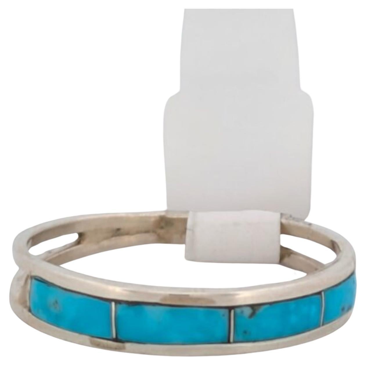 Sundance Downs Native American handmade sterlng silver turquoise inlay ...