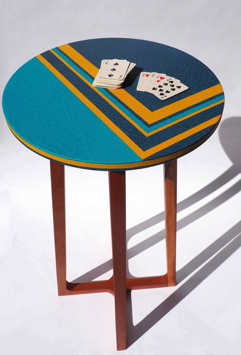 Sunday Morning Table, Handcraft in Massive Cherry Wood, and Leather ...