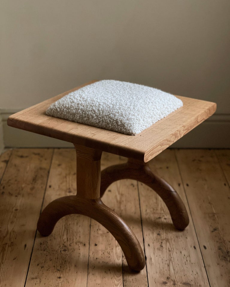 Sunday Stool Oak and Boucle For Sale at 1stDibs