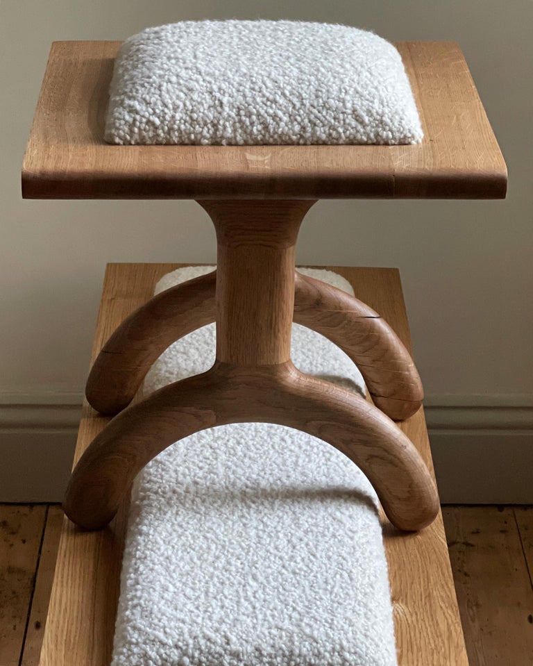 Sunday Stool Oak and Boucle For Sale at 1stDibs