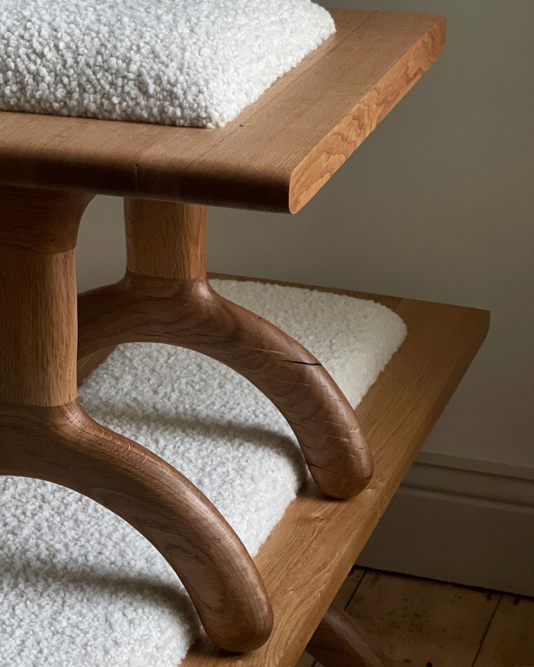 Sunday Stool Oak and Boucle For Sale at 1stDibs