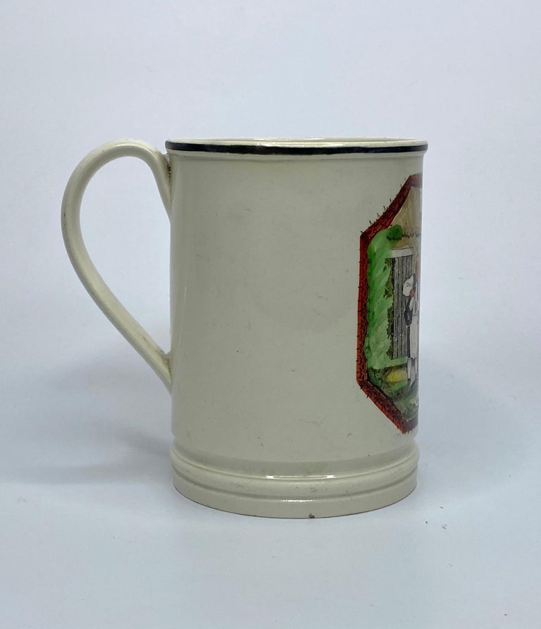 Sunderland Dixon Austin and Co. Pottery Creamware Frog Mug, ‘Good Ale ...