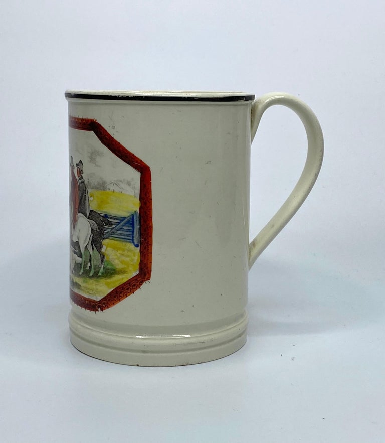 Sunderland Dixon Austin and Co. Pottery Creamware Frog Mug, ‘Good Ale ...