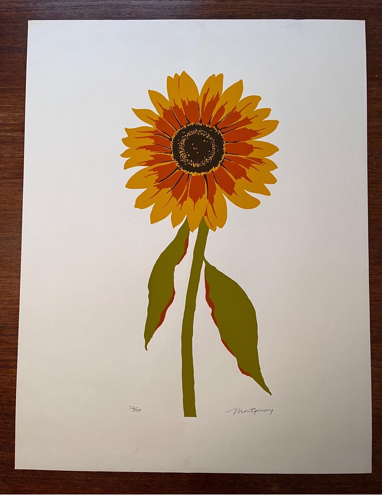 Sunflower Lithograph Signed Montgomery For Sale at 1stDibs