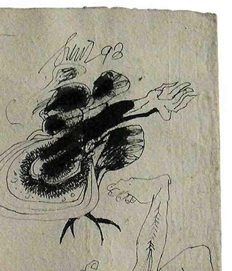 Sunil Das - Drawings, Ink on Thick Paper, Black, White by Modern Indian ...
