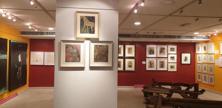 Sunil Das - Head, Ink on Conte Paper, Black, Grey by Indian Artist ...