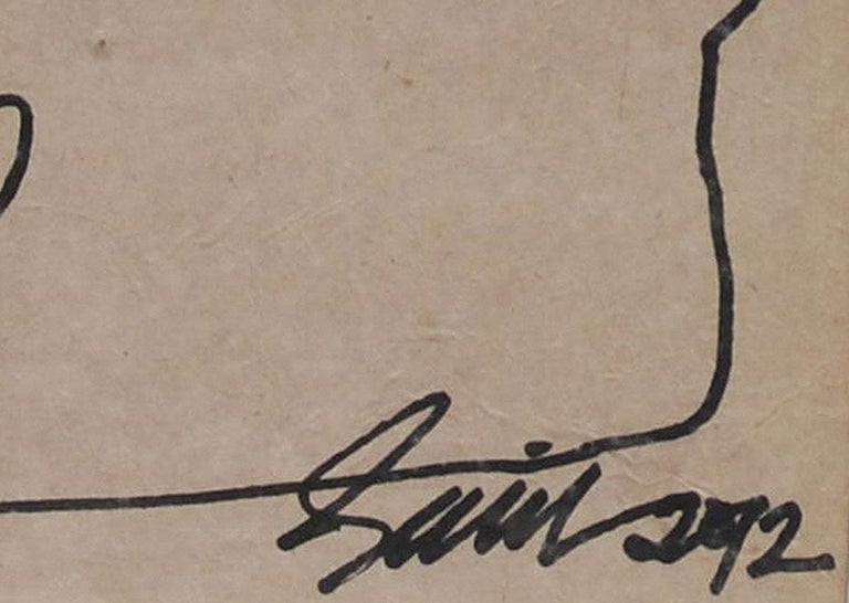 Sunil Das - Head, Ink on Paper, Black, Brown by Indian Artist Sunil Das ...