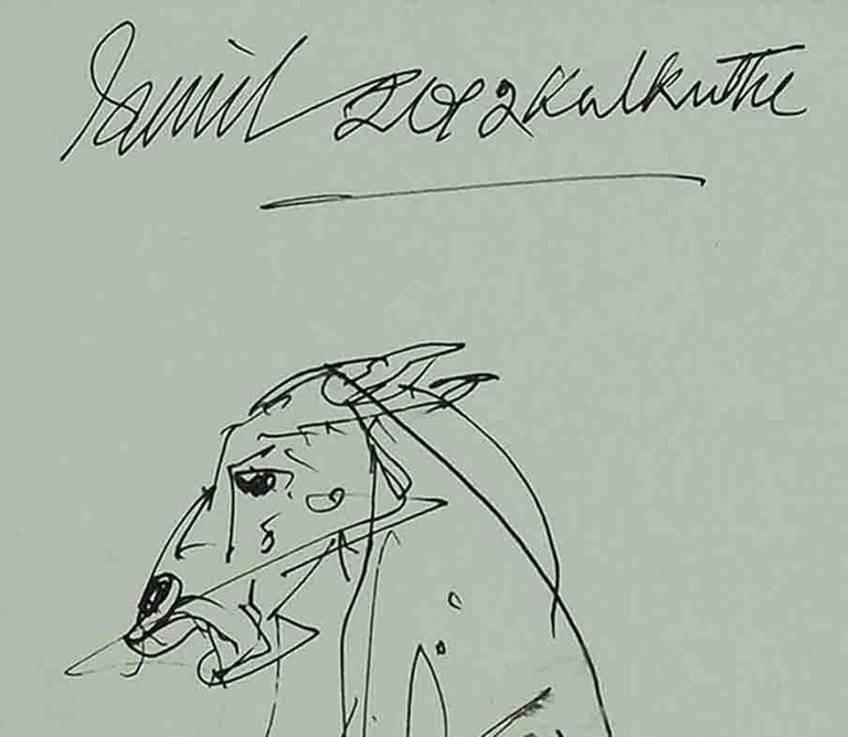 Sunil Das - Horse, Drawing, Ink on Paper, Black, Grey by Indian Artist ...