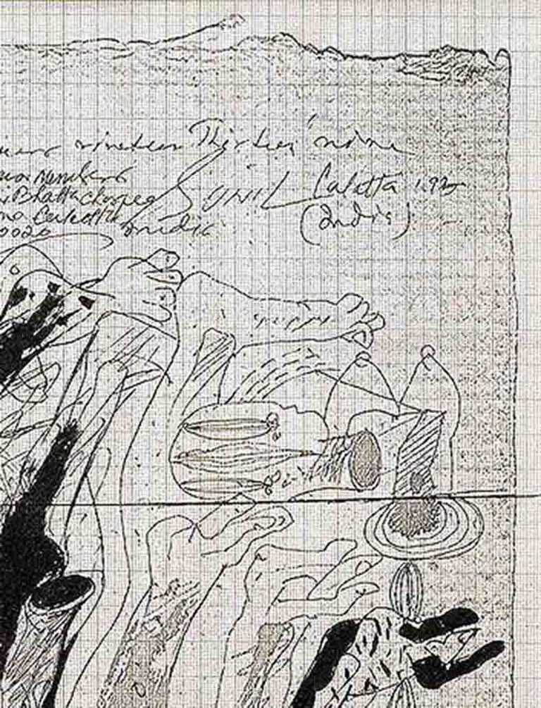 Sunil Das - Ink Drawings, Pen and Ink on Graph Paper, Black, White by ...