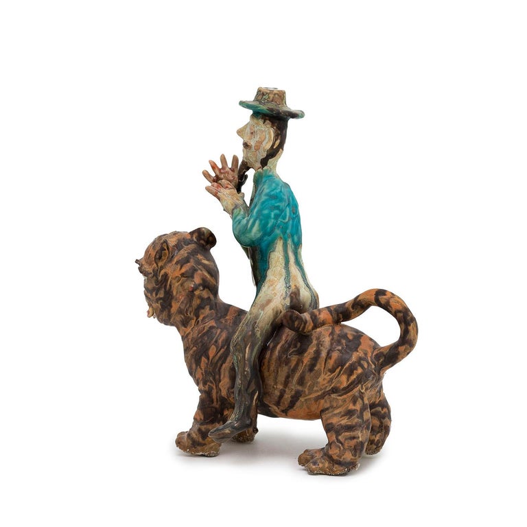 SunKoo Yuh - Man Riding Tiger by Sunkoo Yuh at 1stDibs
