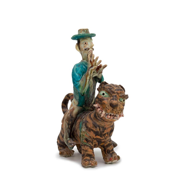 SunKoo Yuh - Man Riding Tiger by Sunkoo Yuh at 1stDibs