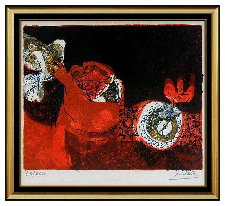 Sunol Alvar - Sunol Alvar Color Lithograph Cubism Portrait Rare Artwork ...