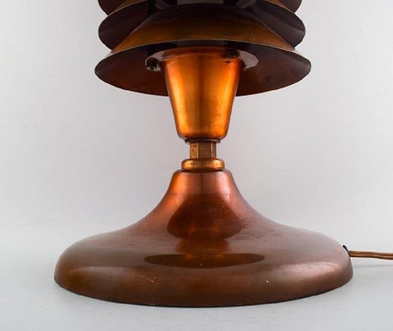 Sunray Tricity, Table Lamp of Copper with Ten Shades at 1stDibs