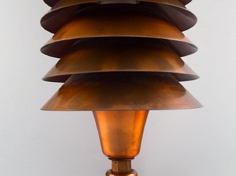 Sunray Tricity, Table Lamp of Copper with Ten Shades at 1stDibs