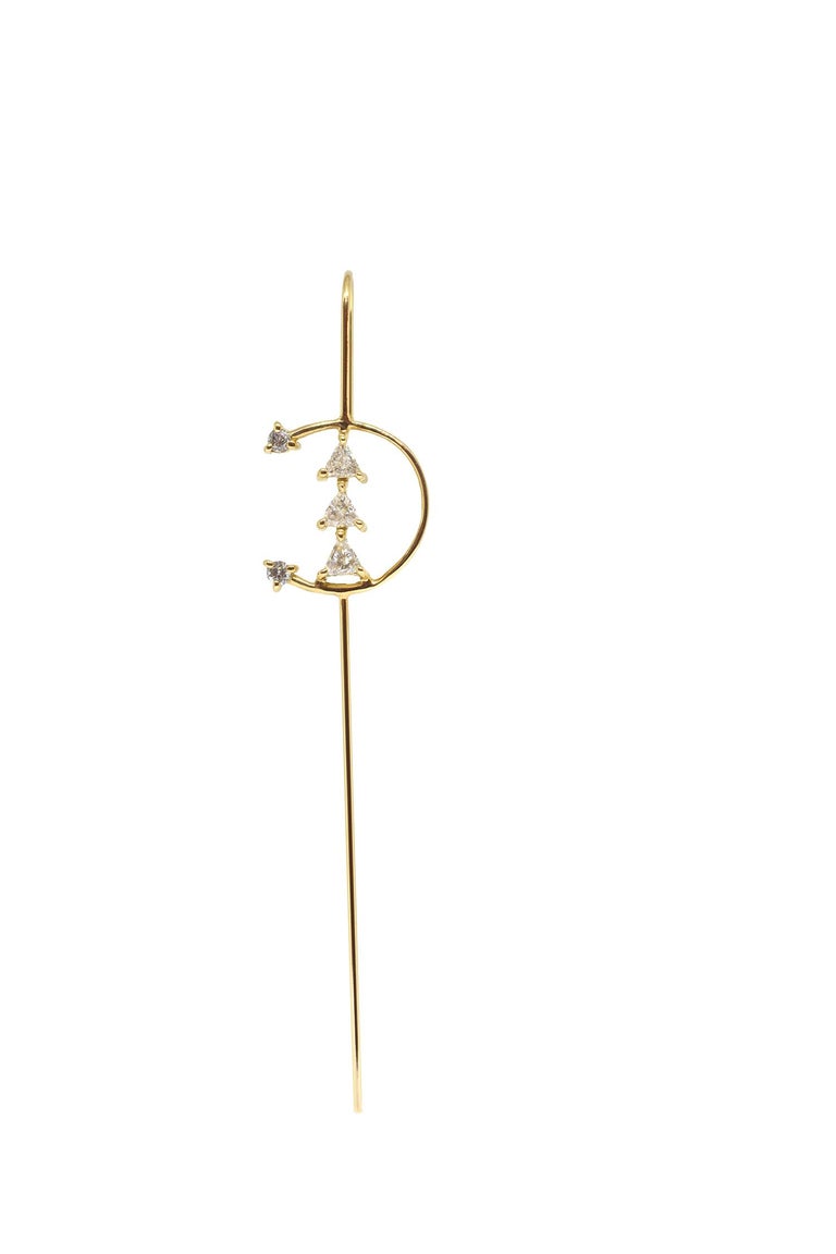 Sunrise Needle Pin Earring For Sale at 1stDibs