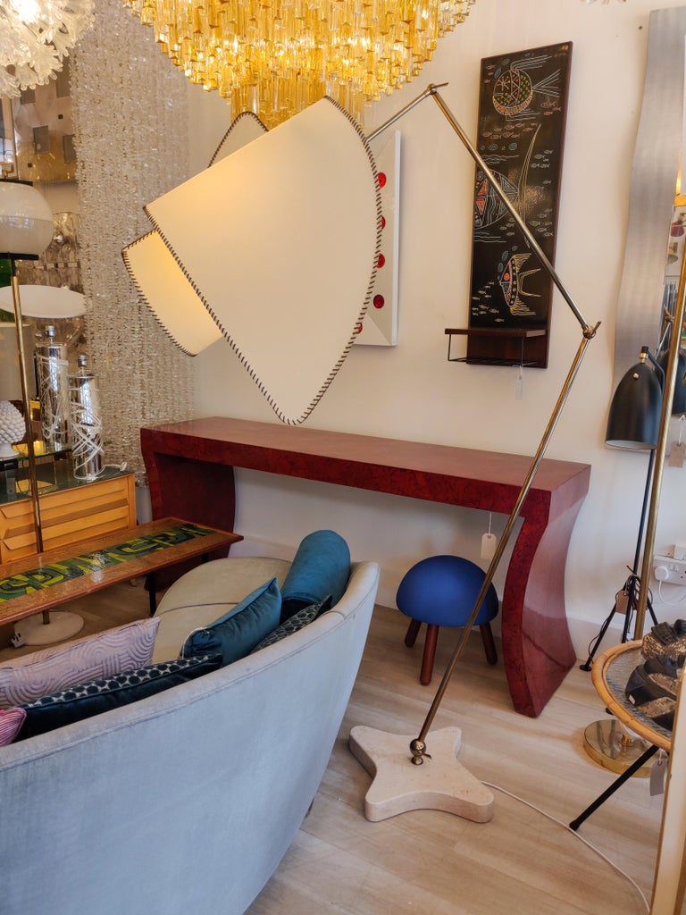 Suora Floor Lamp Burnished Brass Marble Parchment Design by Carlo ...