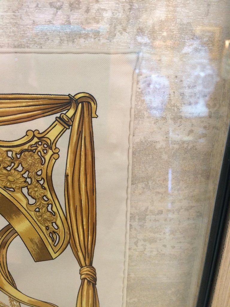 Super Chic Framed Vintage Hermes Scarf Art at 1stDibs