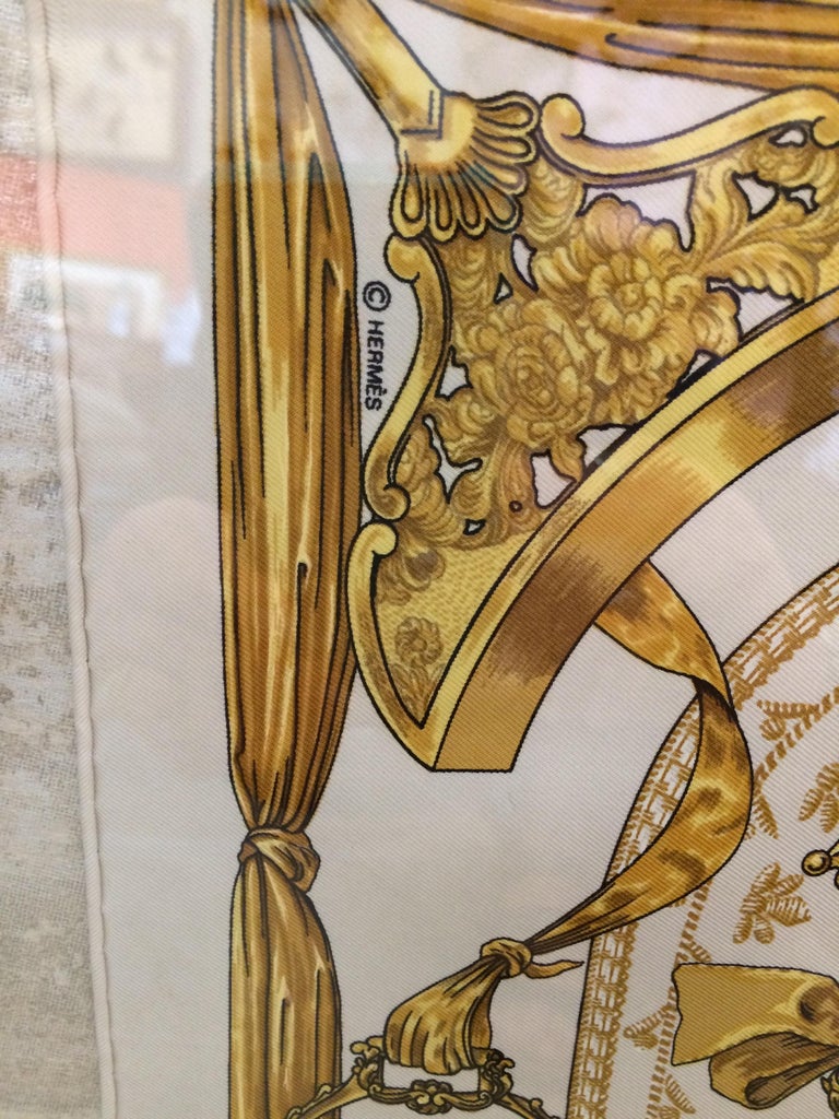 Super Chic Framed Vintage Hermes Scarf Art at 1stDibs