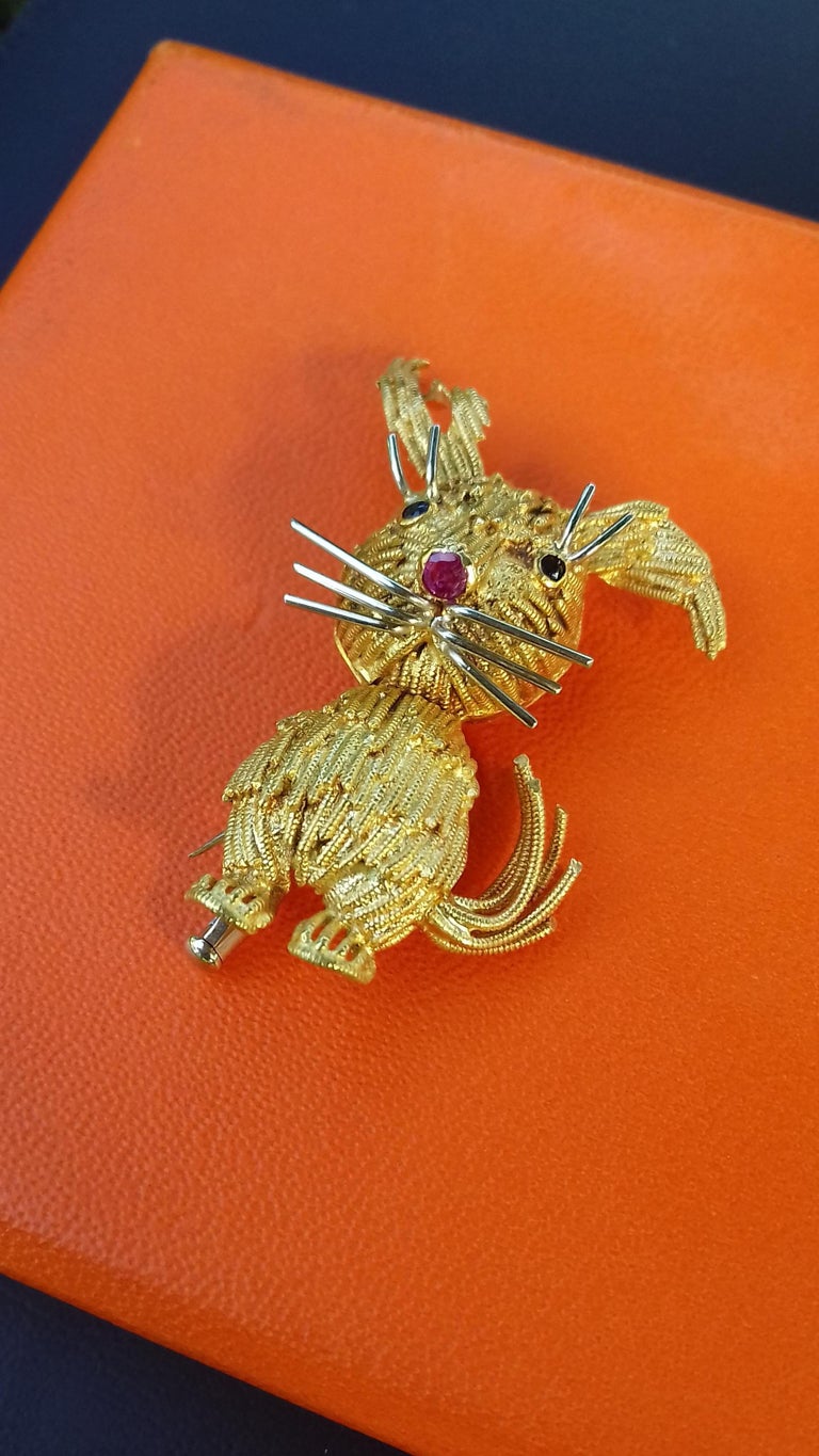 Super Cute Brooch in Yellow and White Gold Rabbit Easter For Sale at ...