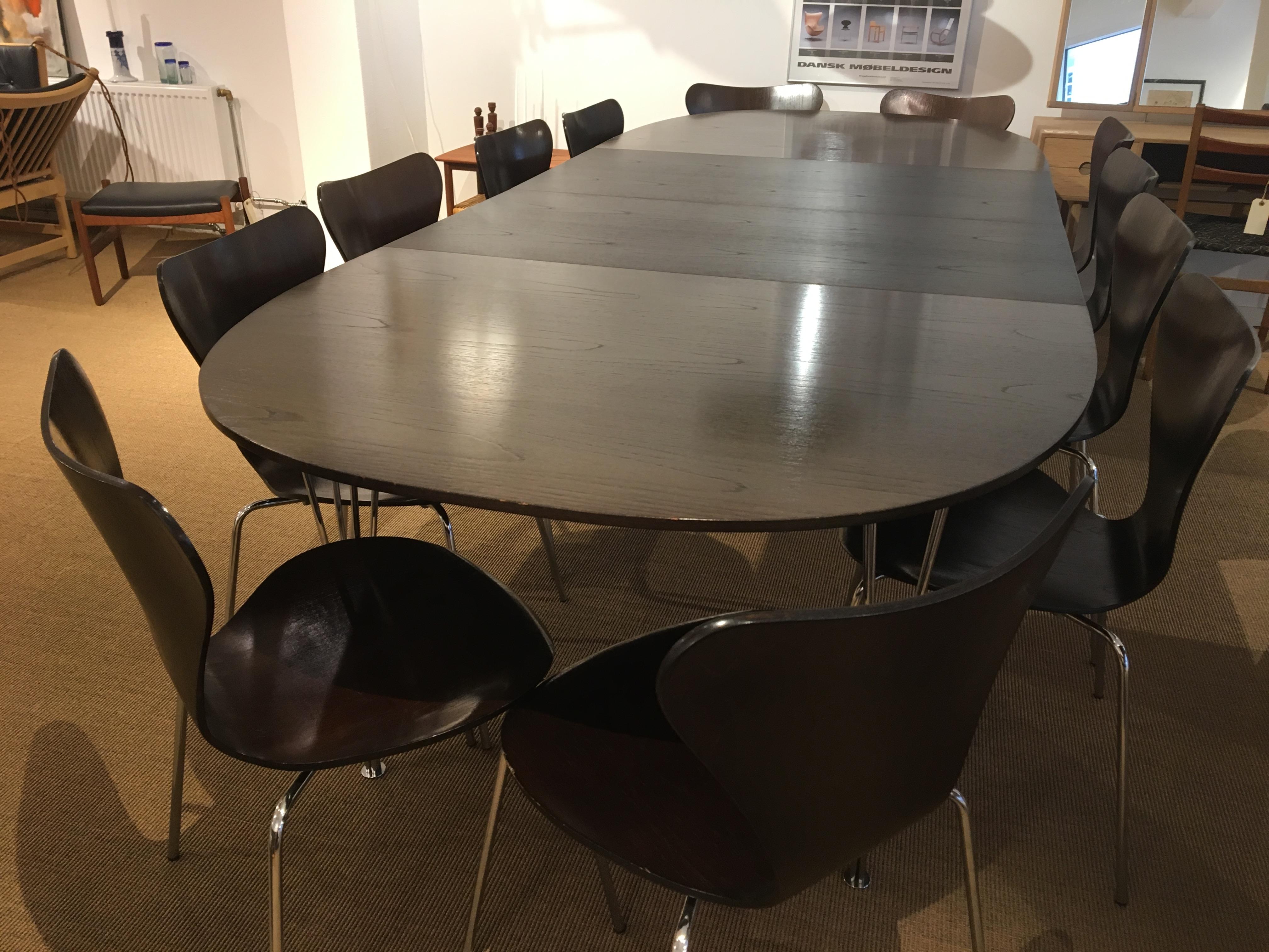 Super Elipse Dining Table, Wengé by Piet Hein, Matching with 12 Chairs ...