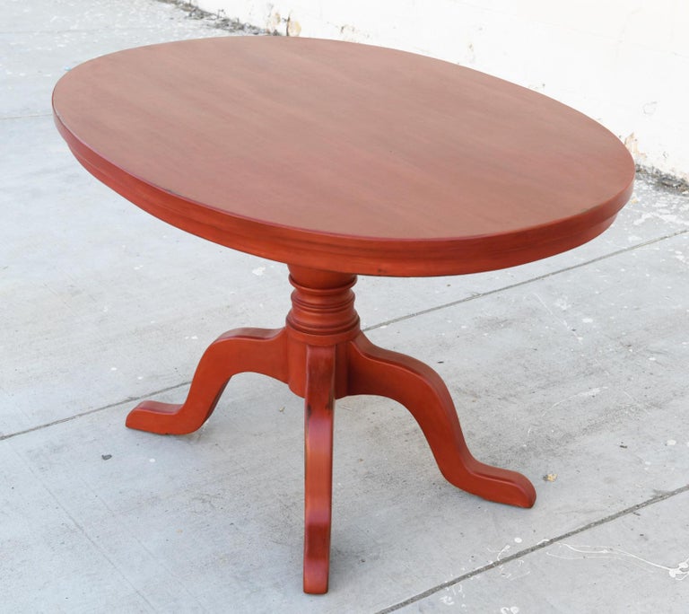 Custom Orange Painted Pedestal Table, Made to Order by Petersen ...