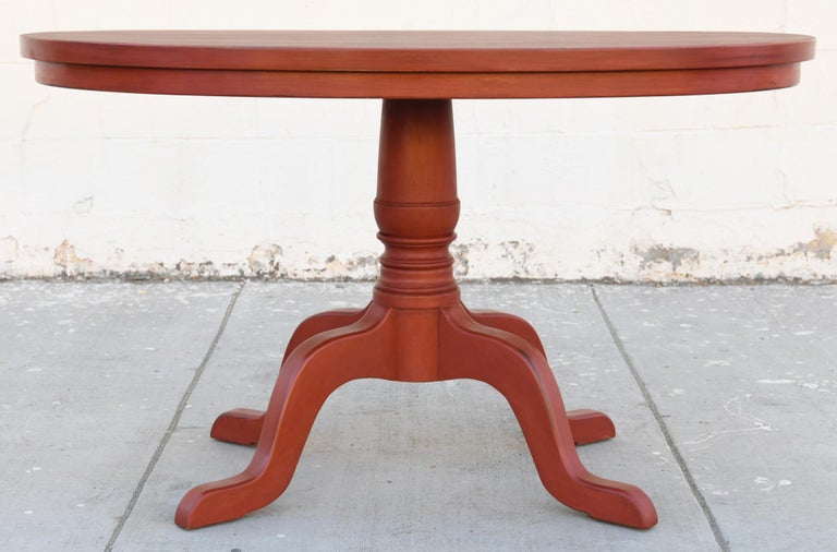 Custom Orange Painted Pedestal Table, Made to Order by Petersen ...