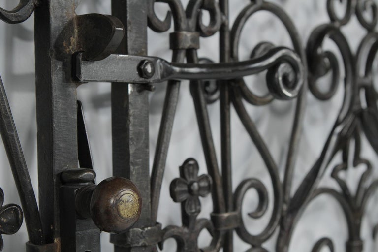 Super Impressive Pair of European Hand Wrought Iron Ornate ...